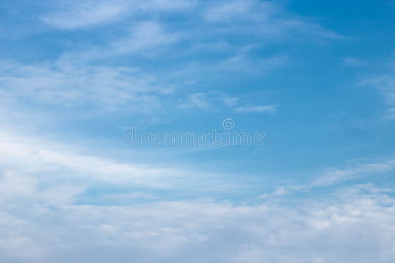 Bright Blue Sky with Fluffy White Clouds. Clearing Day and Good Weather ...