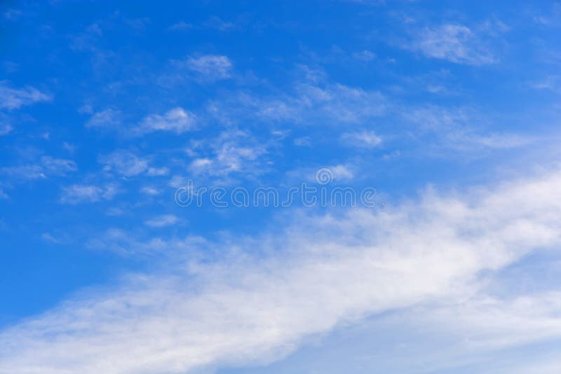 Bright Blue Sky with Light Clouds. Calm Texture or Background Stock ...