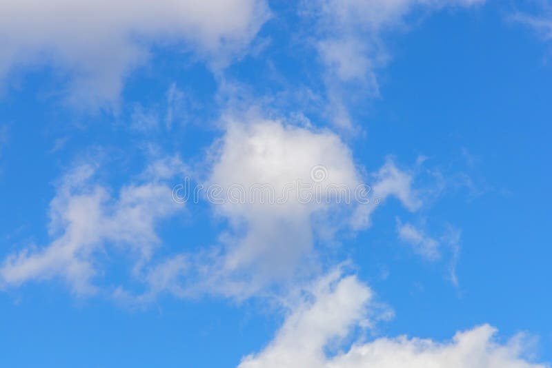 Bright Blue Sky with Light Clouds. Calm Texture or Background Stock ...