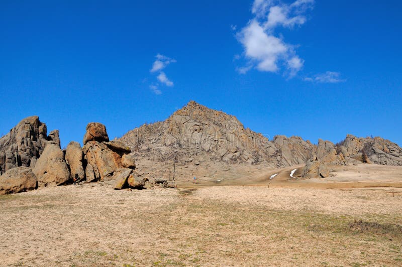 Bright Blue Sky Over the Rocks Stock Image - Image of spring, summer ...