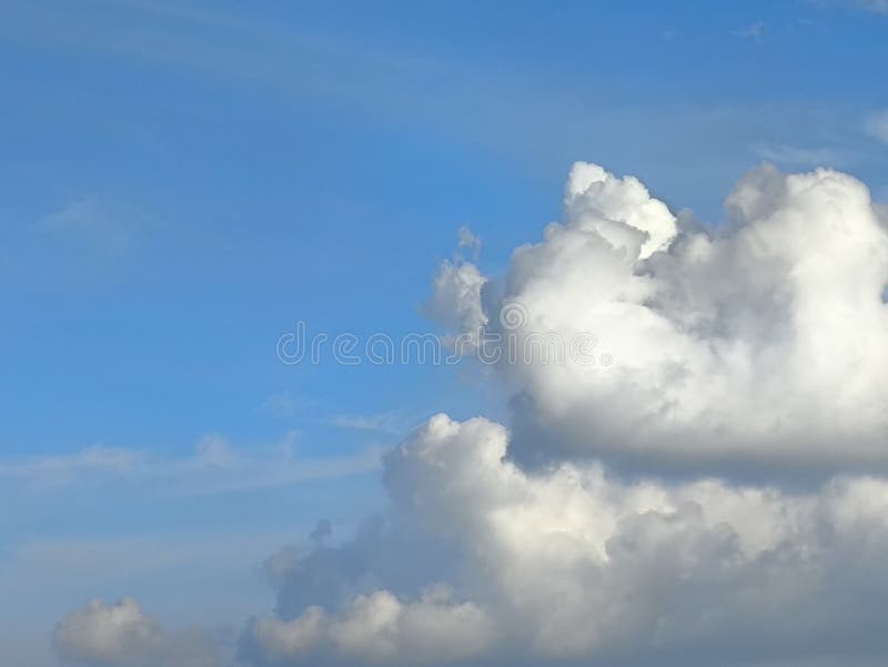 Bright Blue Sky with Thick, Fluffy White Clouds, Appearing Soft and ...