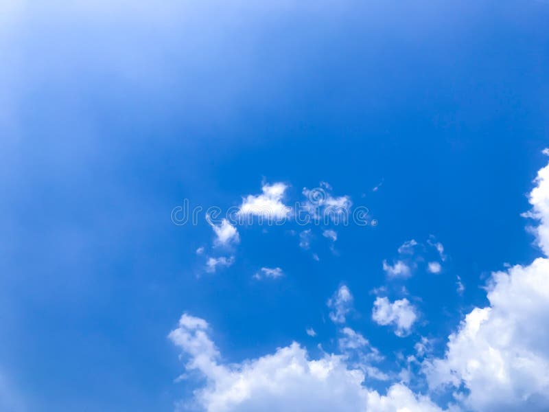 The Bright Blue Sky, White Clouds and Soft Wind Blowing in the Summer ...