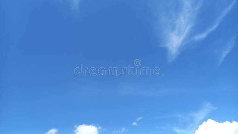 Bright Blue Sky with Wispy Clouds on a Sunny Day Stock Image - Image of empty, environment ...