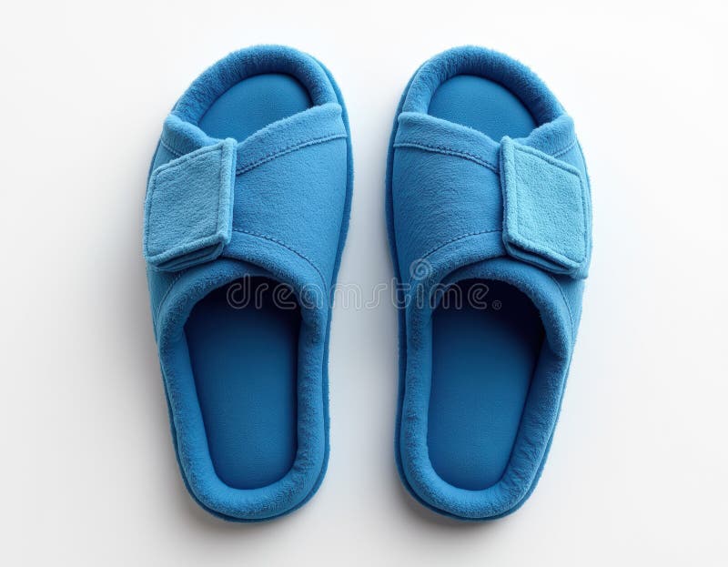 Blue Slippers on a White Background, AI-generated Stock Illustration ...