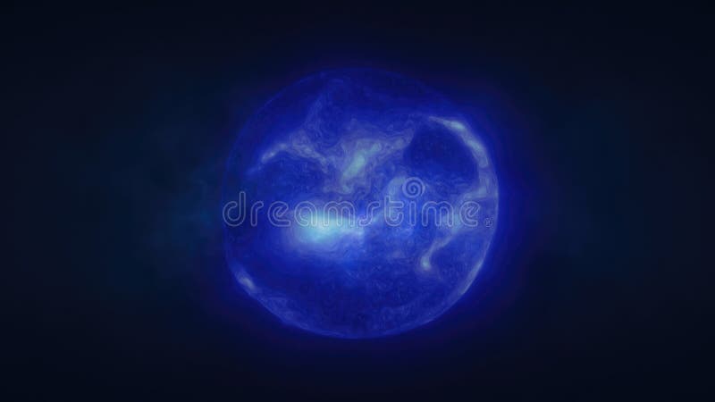 Bright Blue Sphere with a Cosmic Texture, Floating Against a Dark ...