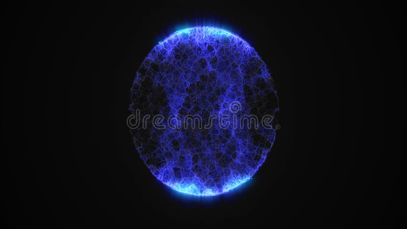 Bright Blue Sphere with a Cosmic Texture, Floating Against a Dark ...