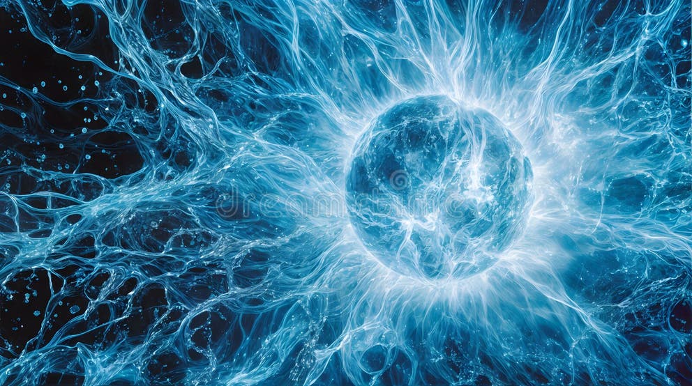 Electromagnetic Energy Radiates from a Vibrant Blue Sphere in a Cosmic ...