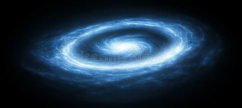Bright Blue Spiral Galaxy with Glowing Core and Enchanting Dust Clouds ...