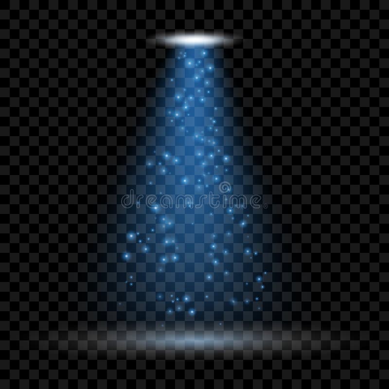 Blue Spotlight Shining on Dark Background with Sparkles Stock ...