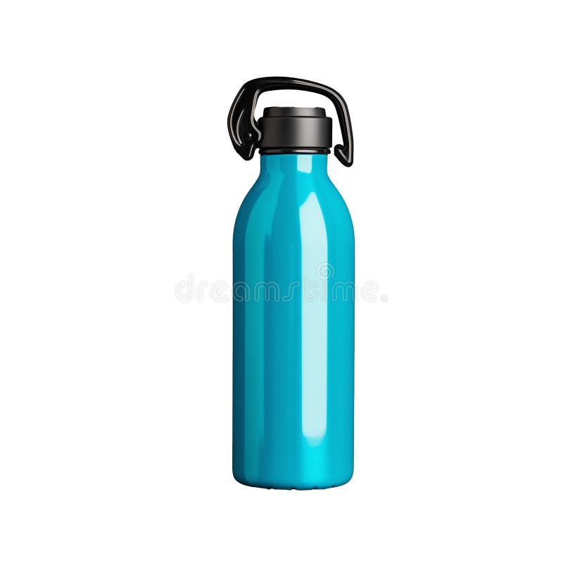 Bright Blue Stainless Steel Water Bottle with Transparent Background ...