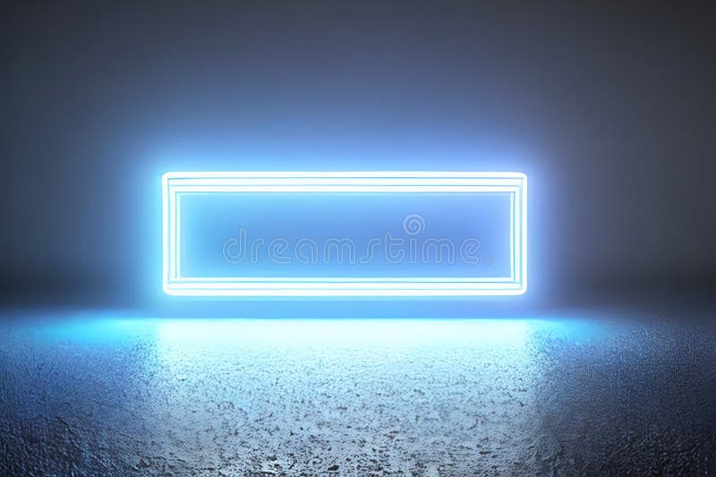 Bright Blue Standing Neon Light Backdrop and Background Stock Photo ...