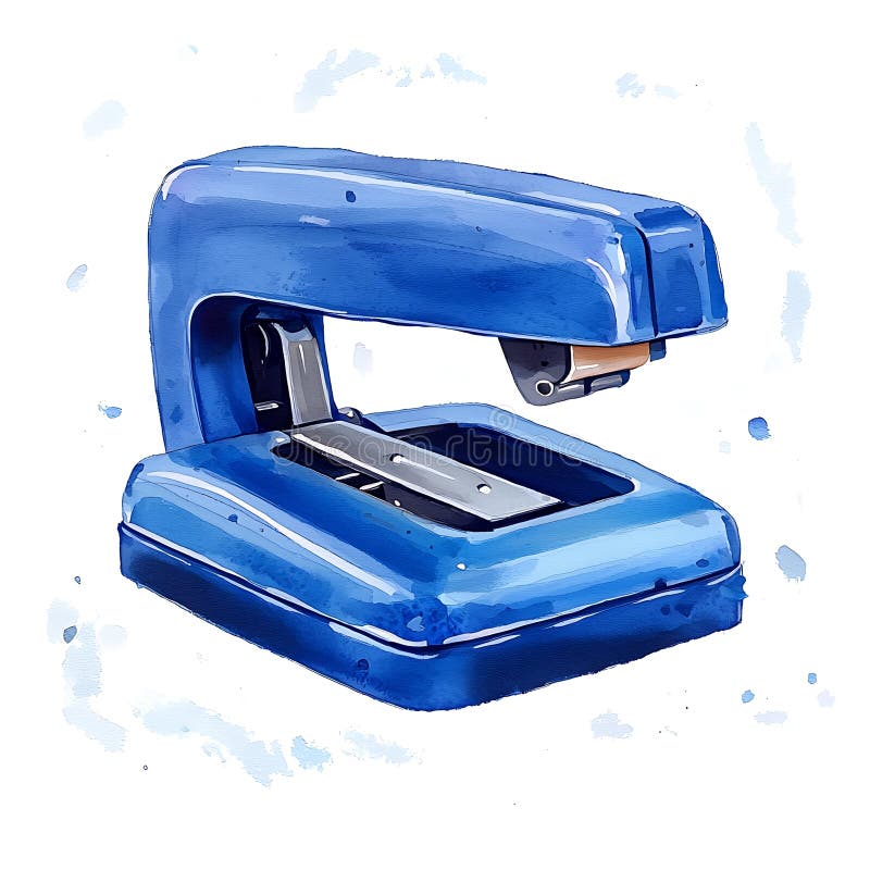 A Bright Blue Stapler Stands Out on a Clean White Background Stock ...