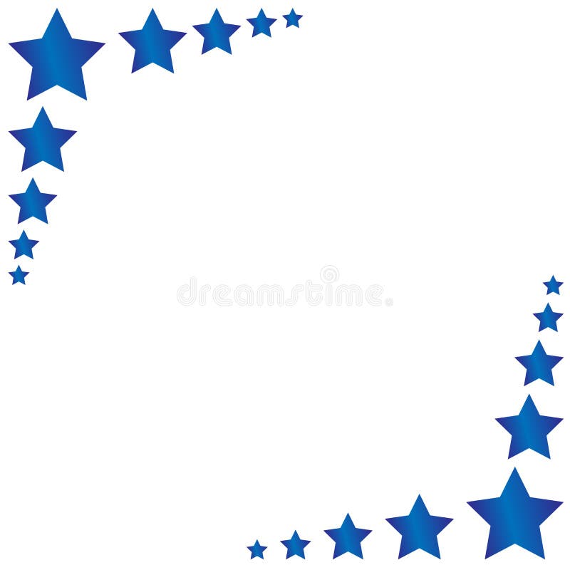 Bright Blue Shiny Star Border Template, Vector Illustration Stock ...