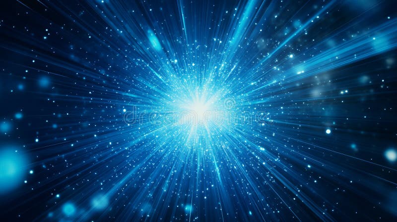Bright Blue Starburst Background with Glowing Laser and Energy Effects ...