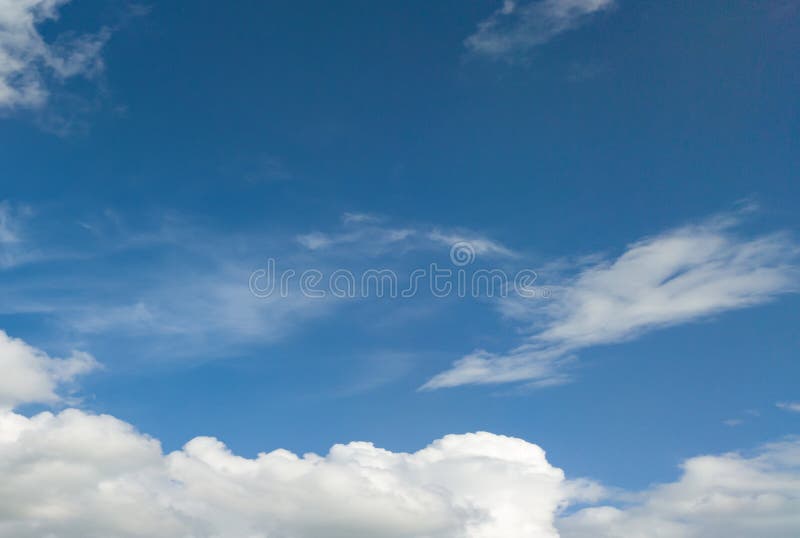 Bright Blue Stratosphere Empty Sky with Some Clouds Stock Photo - Image ...