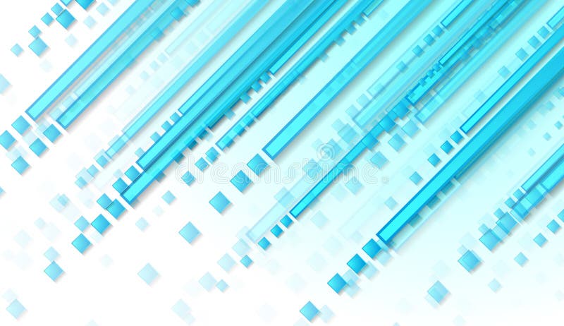 Bright Blue Stripes and Squares Geometric Abstract Background Stock ...