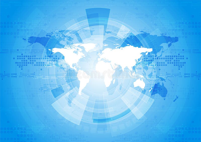 Bright Blue Technology Background Stock Vector - Illustration of ...