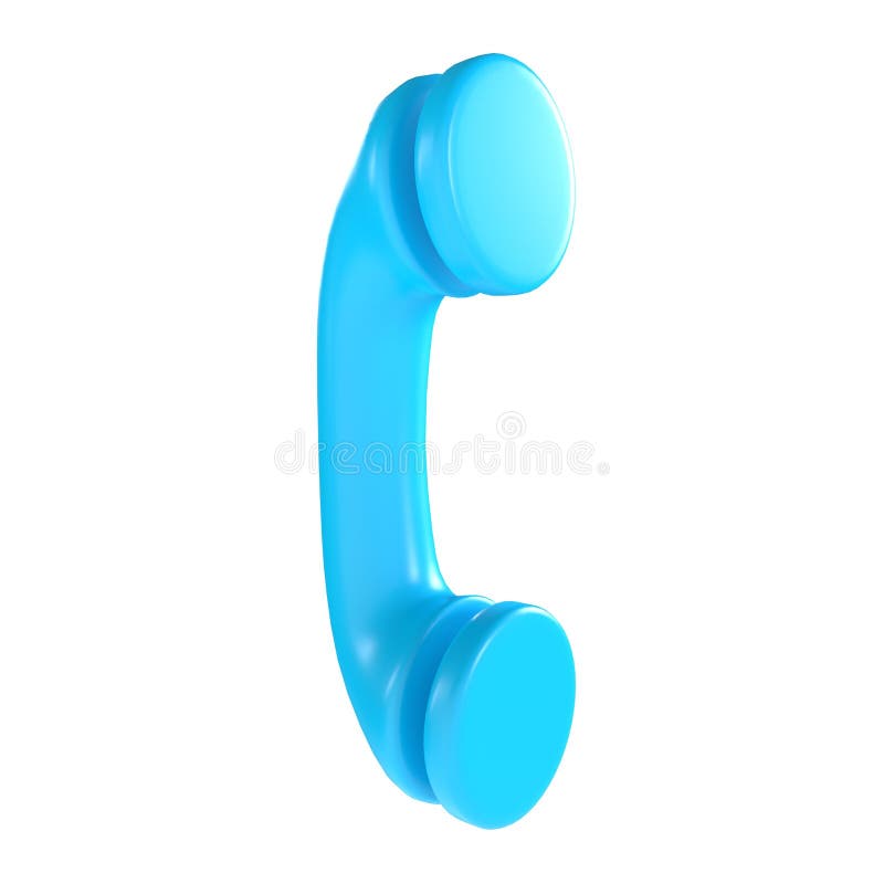 Bright Blue Telephone Handset Isolated on White Background Stock Image ...
