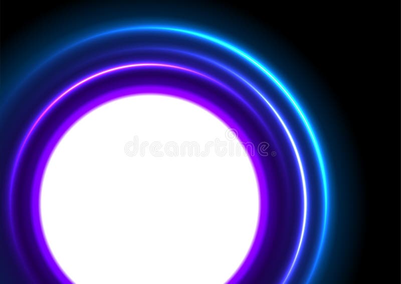 Bright Blue Ultraviolet Neon Glowing Shiny Circles Abstract Background ...