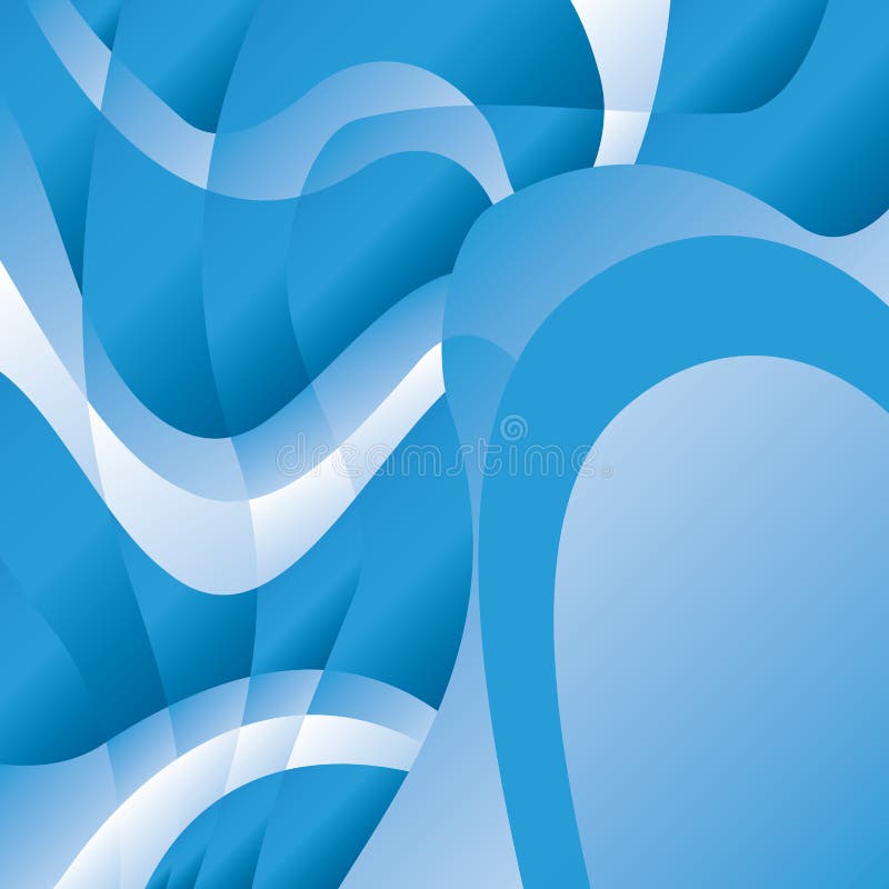 Bright Blue Overlapping Wavy Shades of Rays. Stock Illustration ...