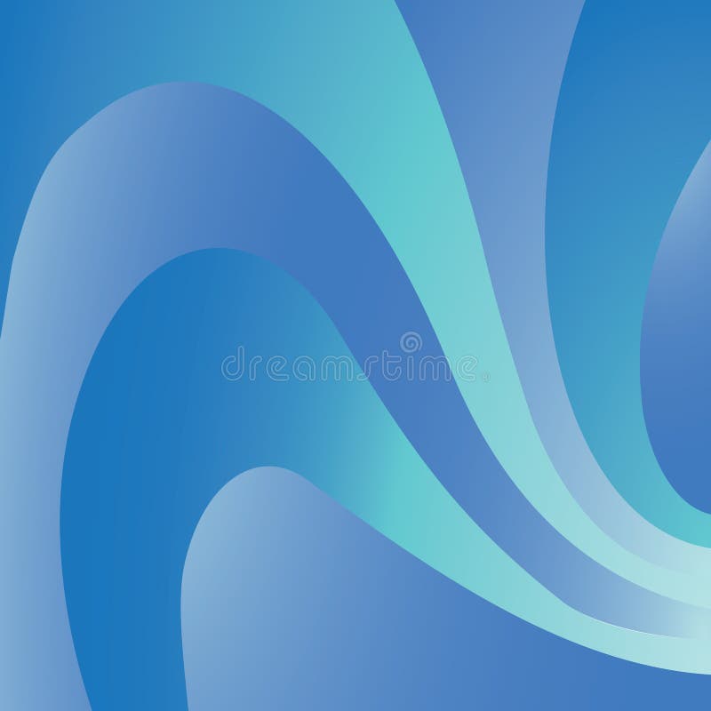 Bright Blue Overlapping Wavy Shades of Rays. Stock Illustration ...
