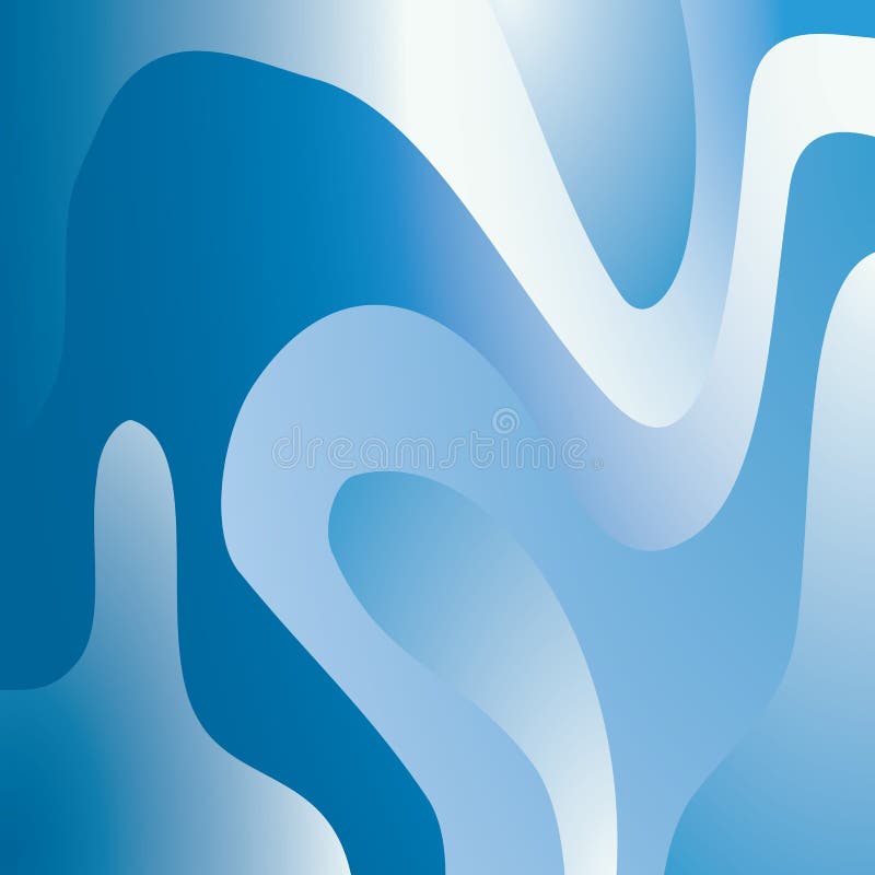 Bright Blue Vector Overlapping Art Work of Wavy Shades. Stock Vector ...