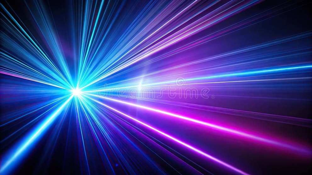 Bright Blue and Violet Laser Beams on Black Background - Generative AI ...