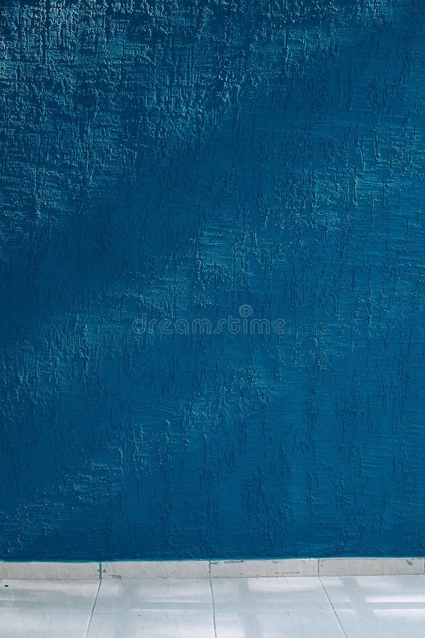 Bright Blue Wall with Shadow from Trees Stock Image - Image of leaf ...