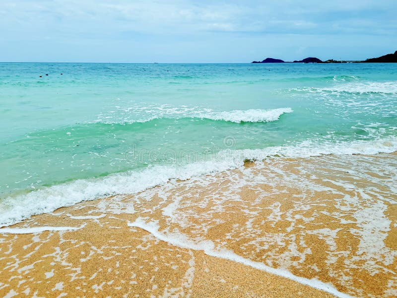 Bright Blue Water and Big Waves on a Windy Day Stock Image - Image of ...