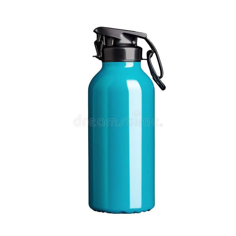 Bright Blue Water Bottle with Sleek Design on Transparent Background ...