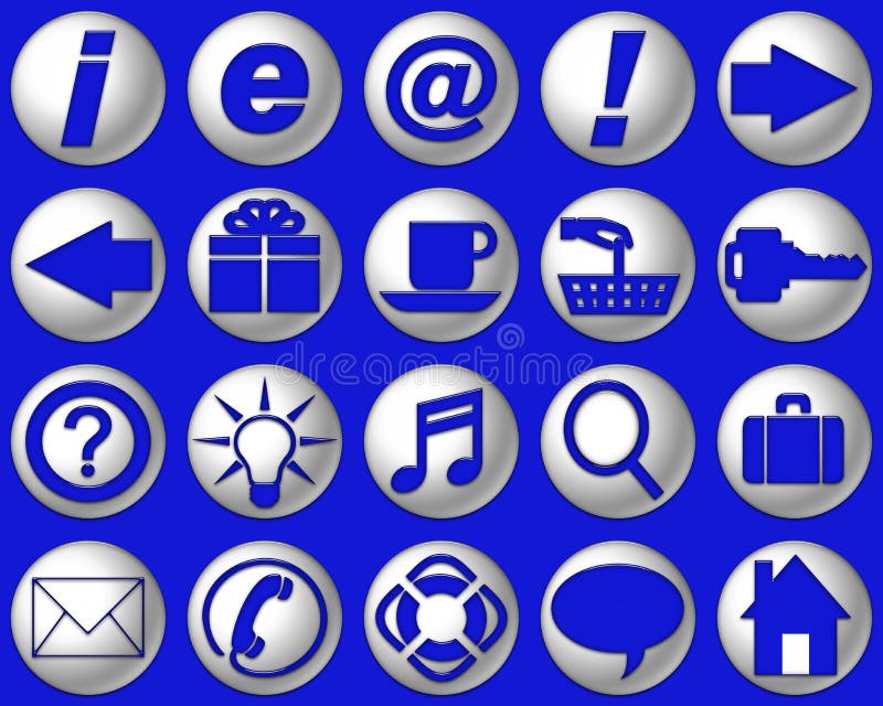Bright Blue Website Buttons Stock Illustration - Illustration of ...