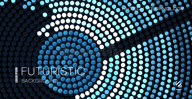 Bright Blue-white Blend of Small Circles. Abstract Geometric Shapes ...