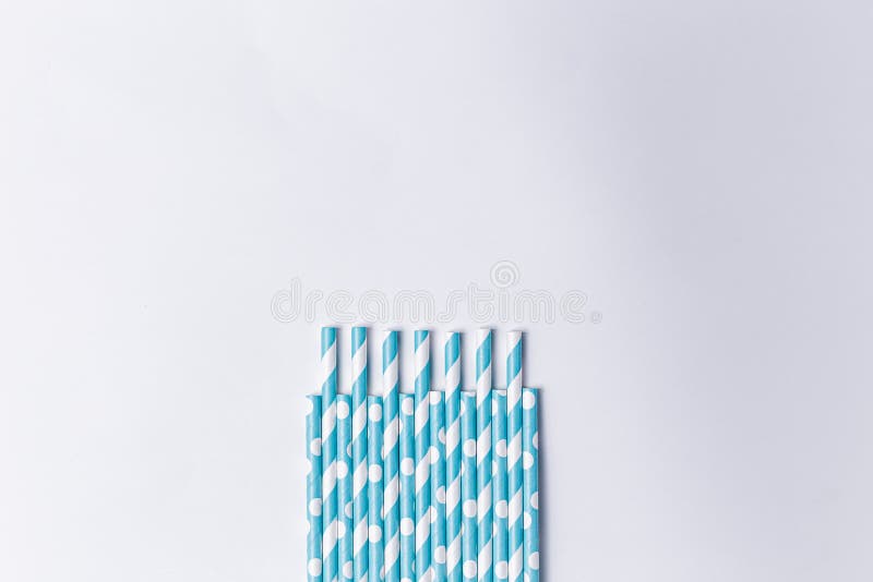 Bright Blue and White Paper Straw Stock Image - Image of abstract ...