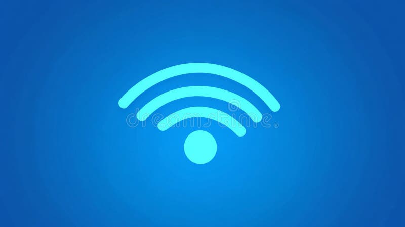Bright Blue Wifi Signal Icon on a Blue Background Stock Illustration ...