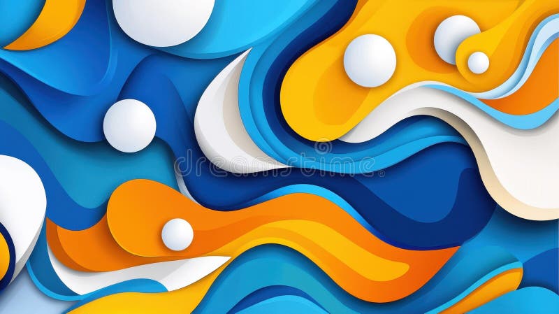 Bright Blue and Yellow Abstract Vector Background, Featuring Modern ...