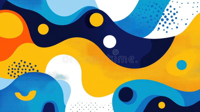 Bright Blue and Yellow Abstract Vector Background, Featuring Modern ...