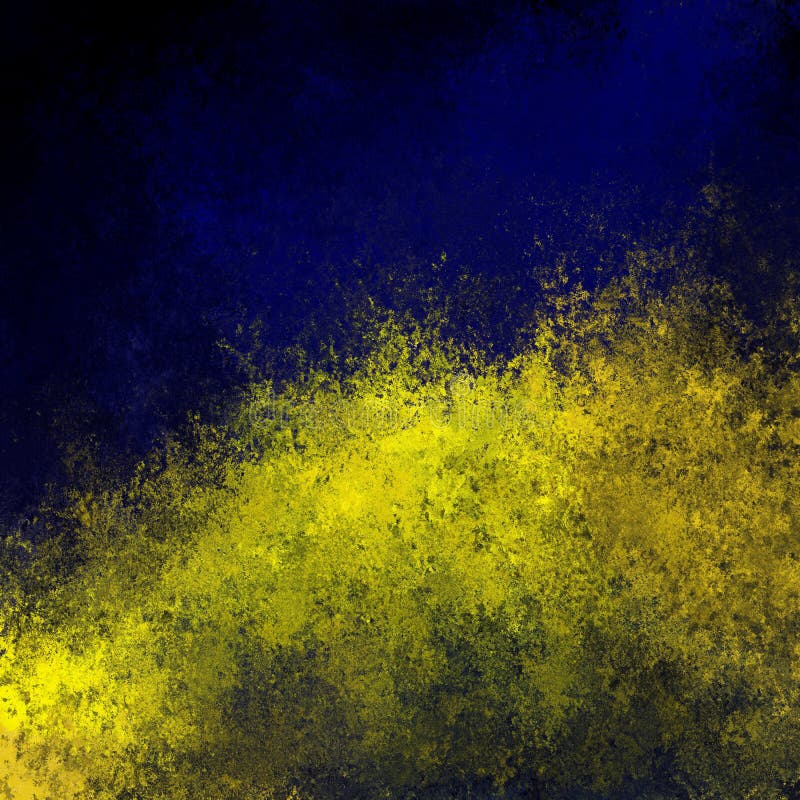 Bright Blue Yellow Black Background with Blur, Gradient and Watercolor ...