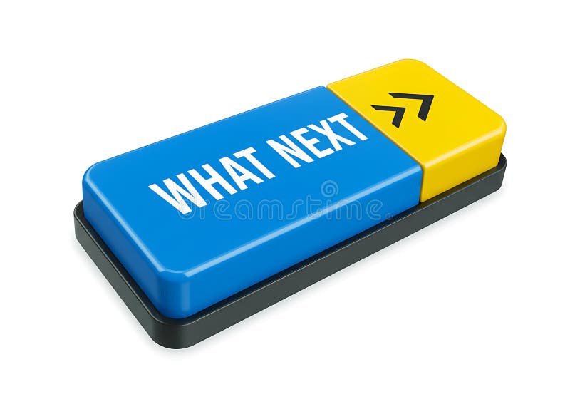 Bright Blue Yellow Button Next Step Action Inspiration Stock ...