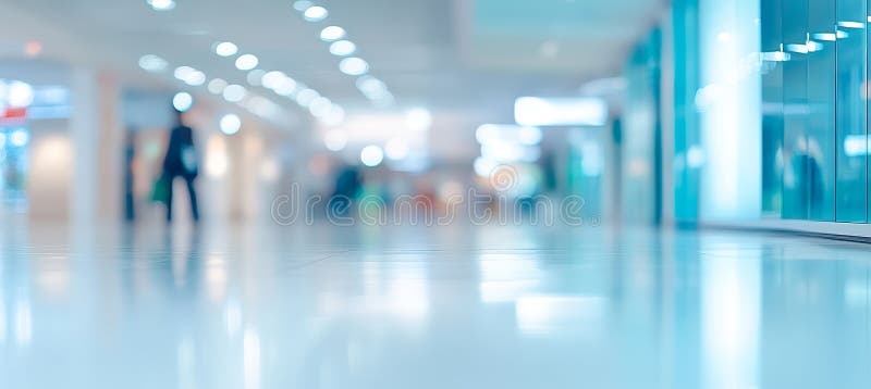 Bright Blurred Hallway, Modern Office Interior, Defocused Background ...
