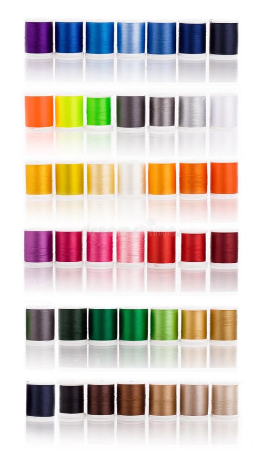 Set of Colorful Sewing Threads on White Background Stock Photo - Image ...