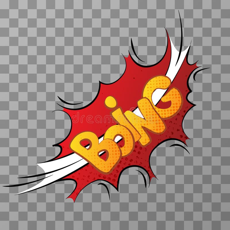 Bright Boom Comic Sound Effect on Transparent Background Stock ...