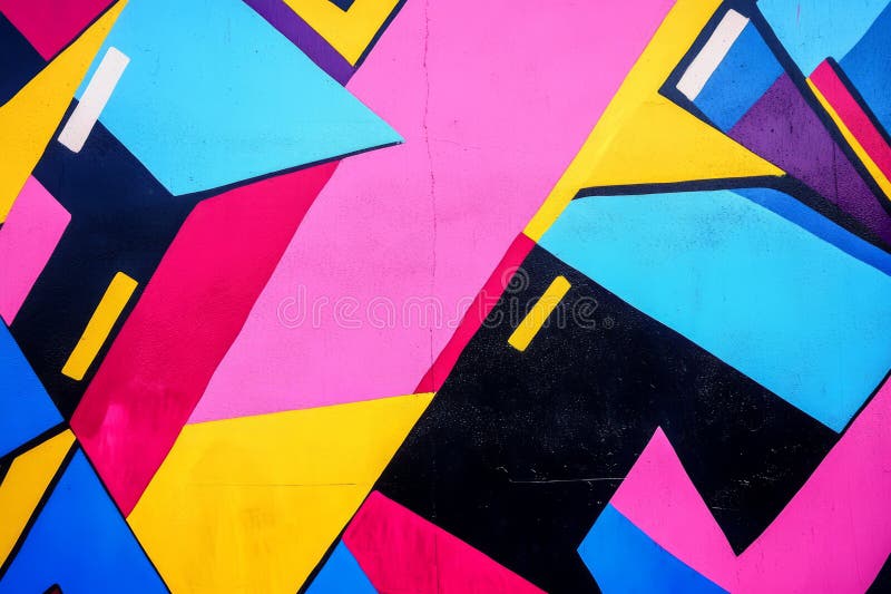 A Bright and Bold Abstract Composition Using Angular Shapes and ...