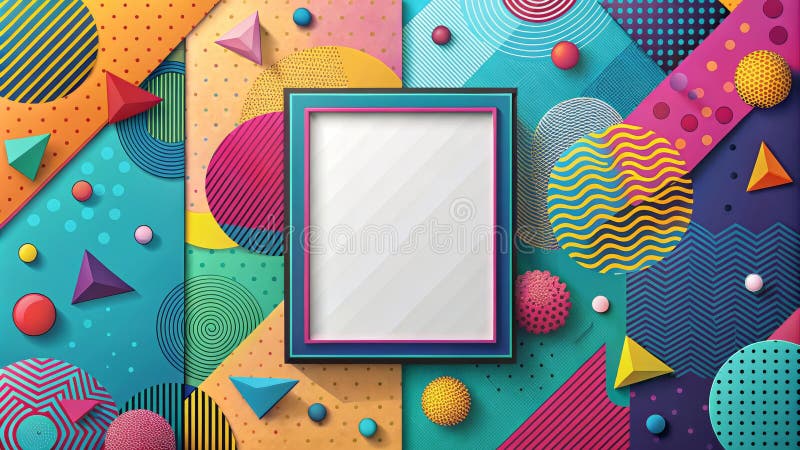 Bright, Bold, and Geometric a Vibrant Abstract Background with a Blank ...