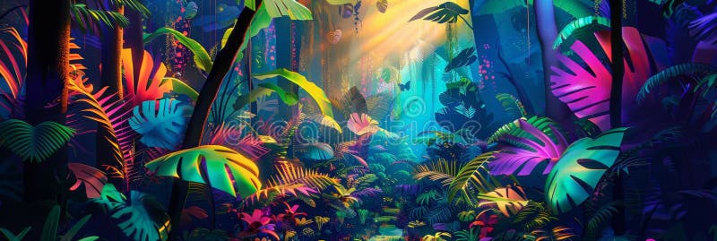 Bright Bold Lines Intersect To Form an Abstract Take on a Lush Forest ... Bright Bold Lines Intersect To Form an Abstract Take on a Lush Forest ...