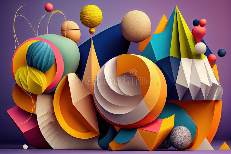 Bright and Bold Mix of Colors, Shapes, and Textures Stock Illustration ...