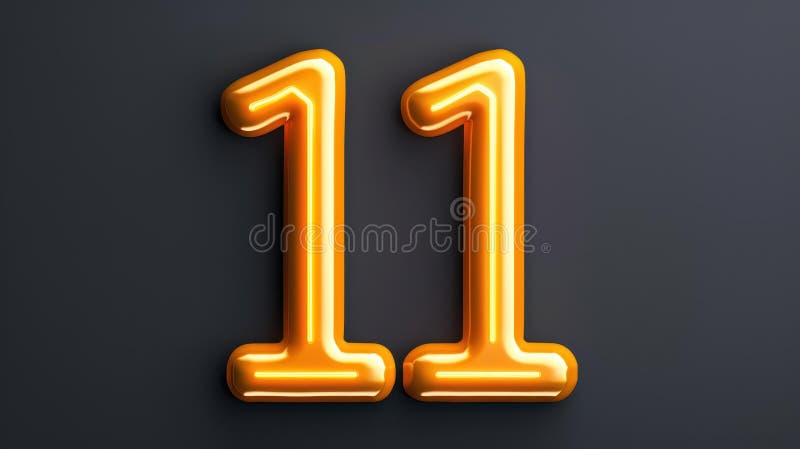 Bright and Bold Neon Yellow Number Shines Vividly Against a Dark ...
