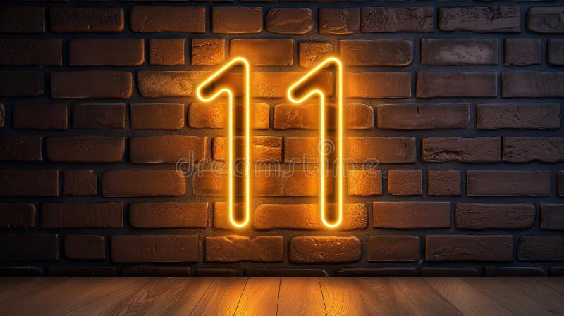 Bright and Bold Neon Yellow Number Shines Vividly Against a Dark ...