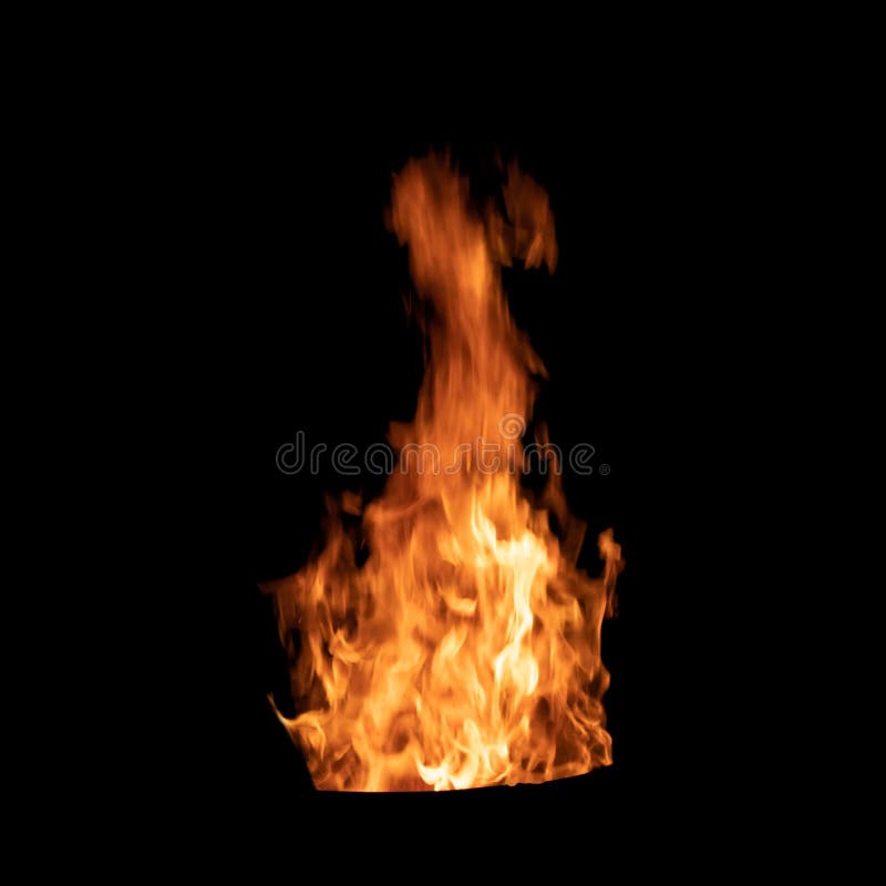 Bright Bonfire Flame Isolated on Black Background Stock Photo - Image ...