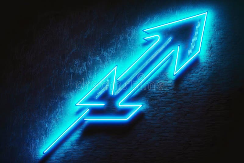 Bright Boom with 3D Render Neon Backlight in White Blue Tones Stock ...