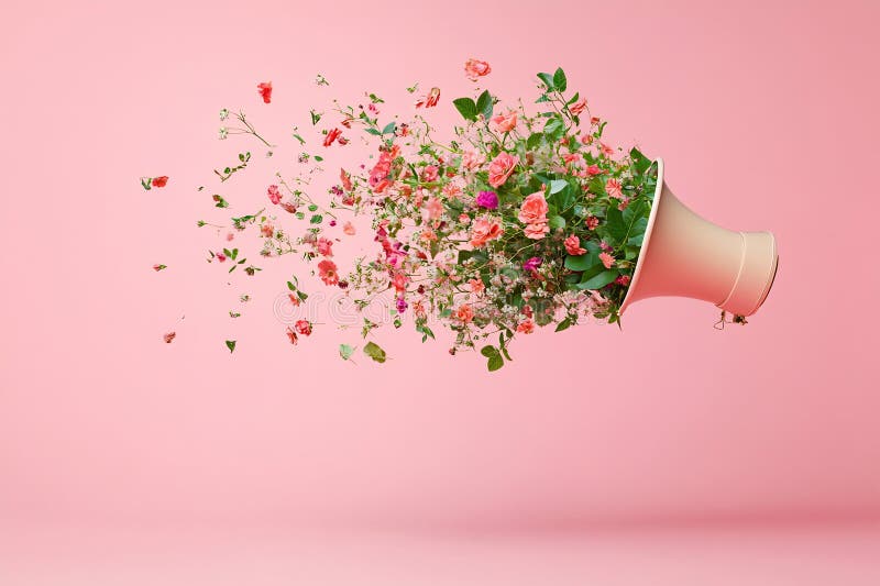 Bright Bouquet Bursting from Vase Stock Photo - Image of flowers, color ...